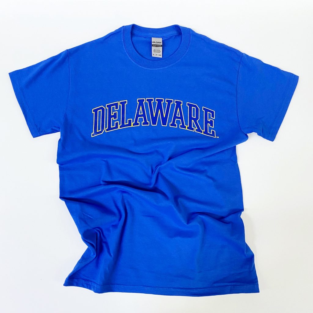 University of Delaware Arched Delaware T-shirt – Royal – National 5 and 10