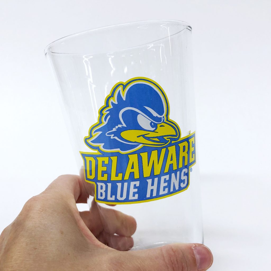 University of Delaware Blue Hens Stacked Athletic Logo Pint Glass ...
