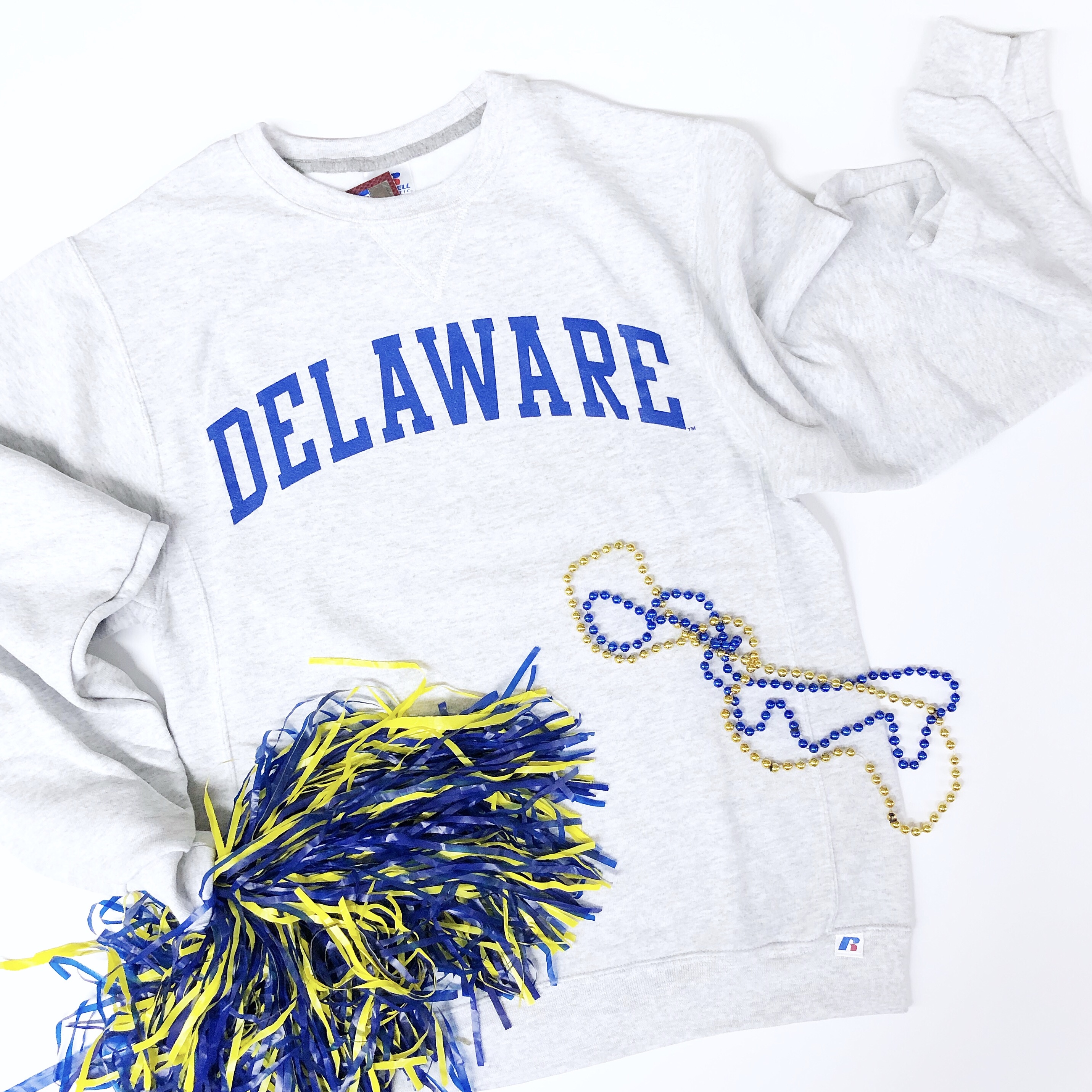 University of Delaware Arched Delaware Crew Neck Sweatshirt – Ash ...