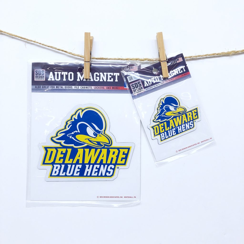University of Delaware Stacked Athletic Logo Car Magnet – National 5 and 10