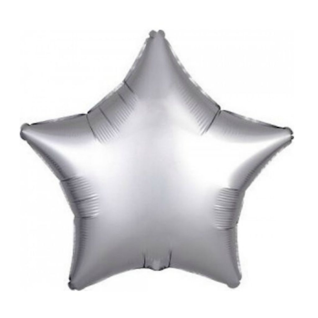Silver Satin Luxe Star Balloon – National 5 and 10