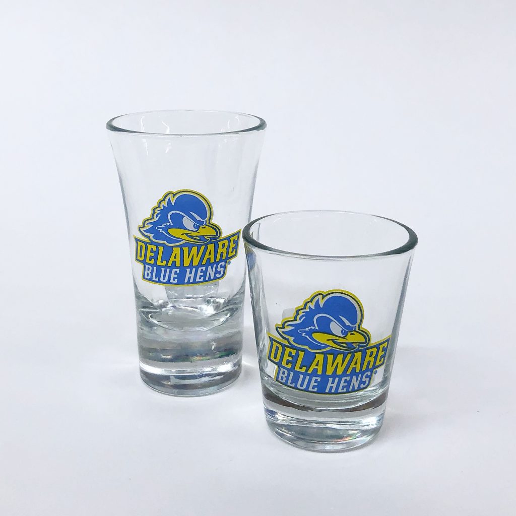 University of Delaware Stacked Athletic Logo Shot Glasses – National 5 ...