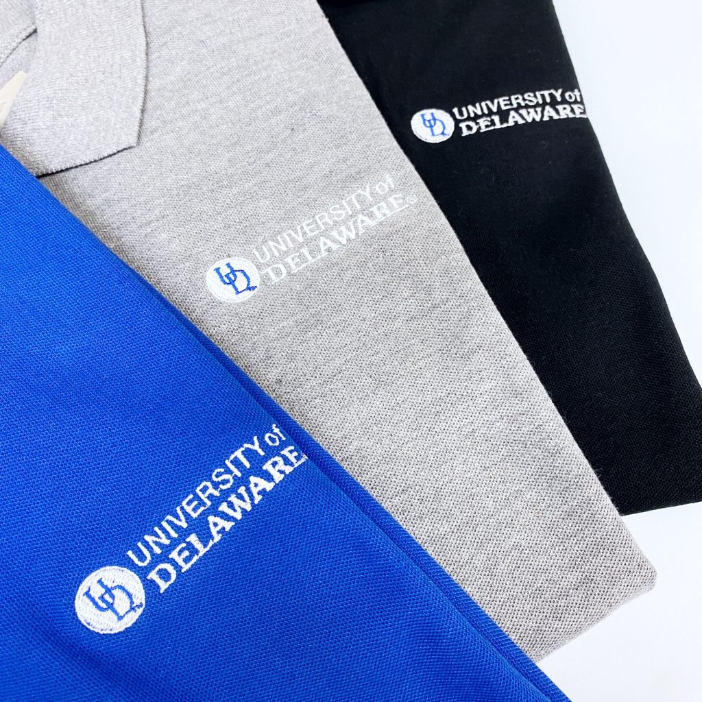 University of Delaware Monogram Logo Pique Polo – National 5 and 10