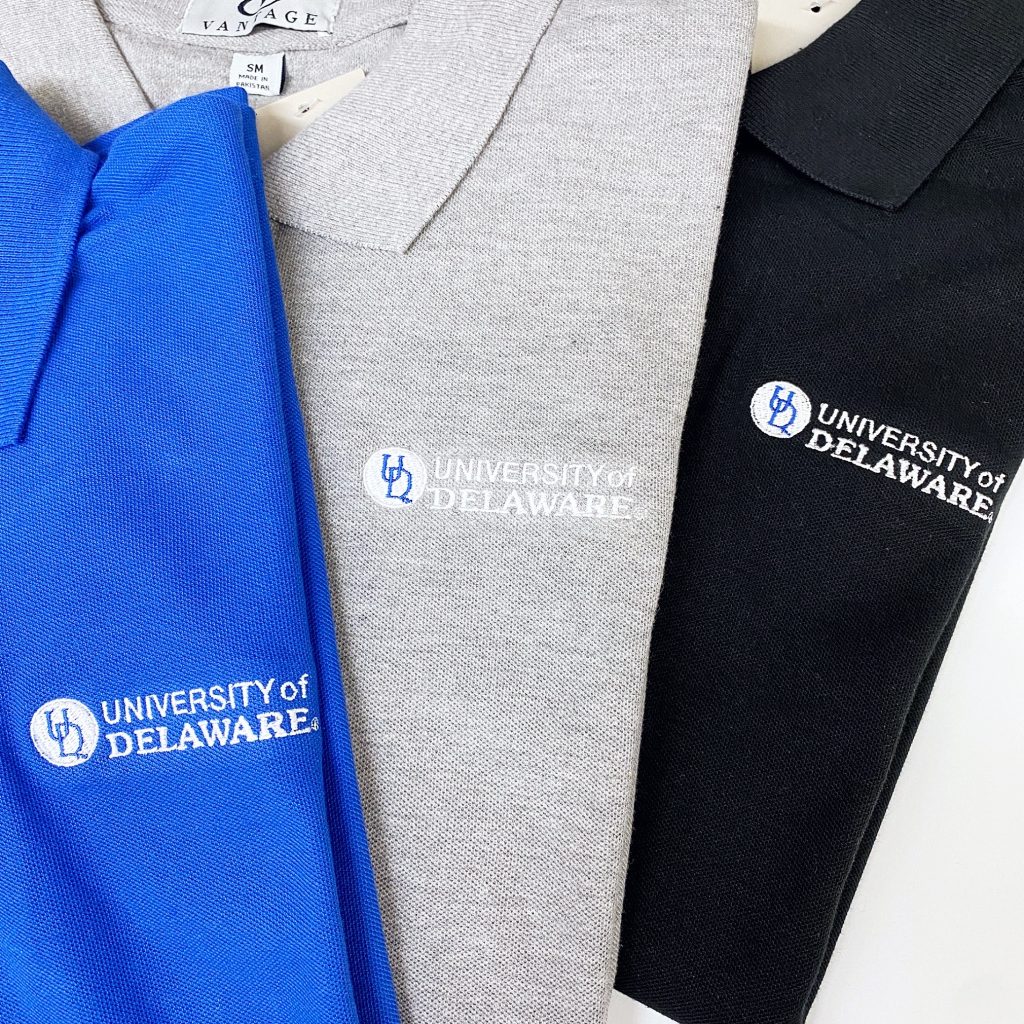University of Delaware Monogram Logo Pique Polo – National 5 and 10