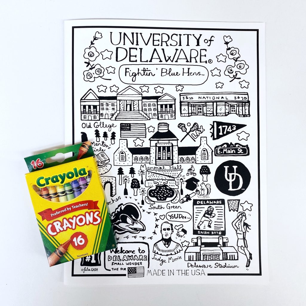 University of Delaware Julia Gash Icon Coloring Book – National 5 and 10