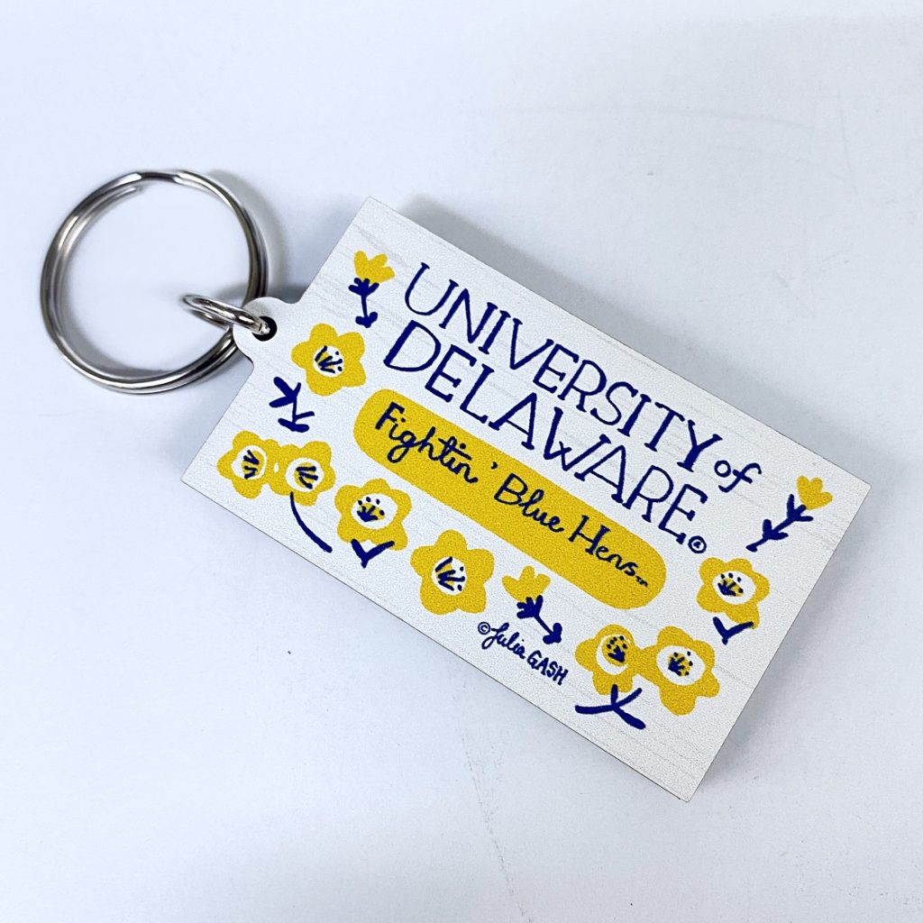 University of Delaware Julia Gash Wooden Keychain – National 5 and 10