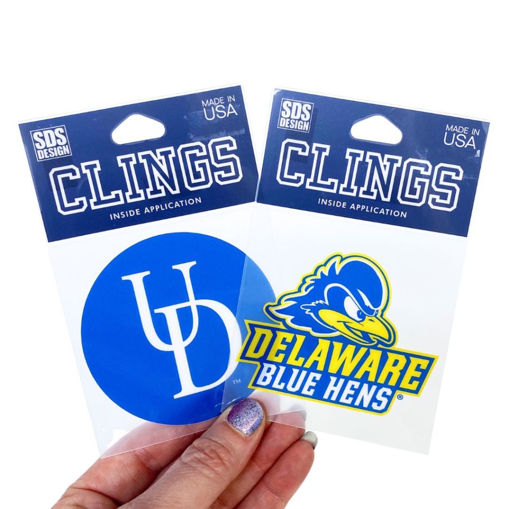 University of Delaware Monogram Logo Cling Decal – National 5 and 10